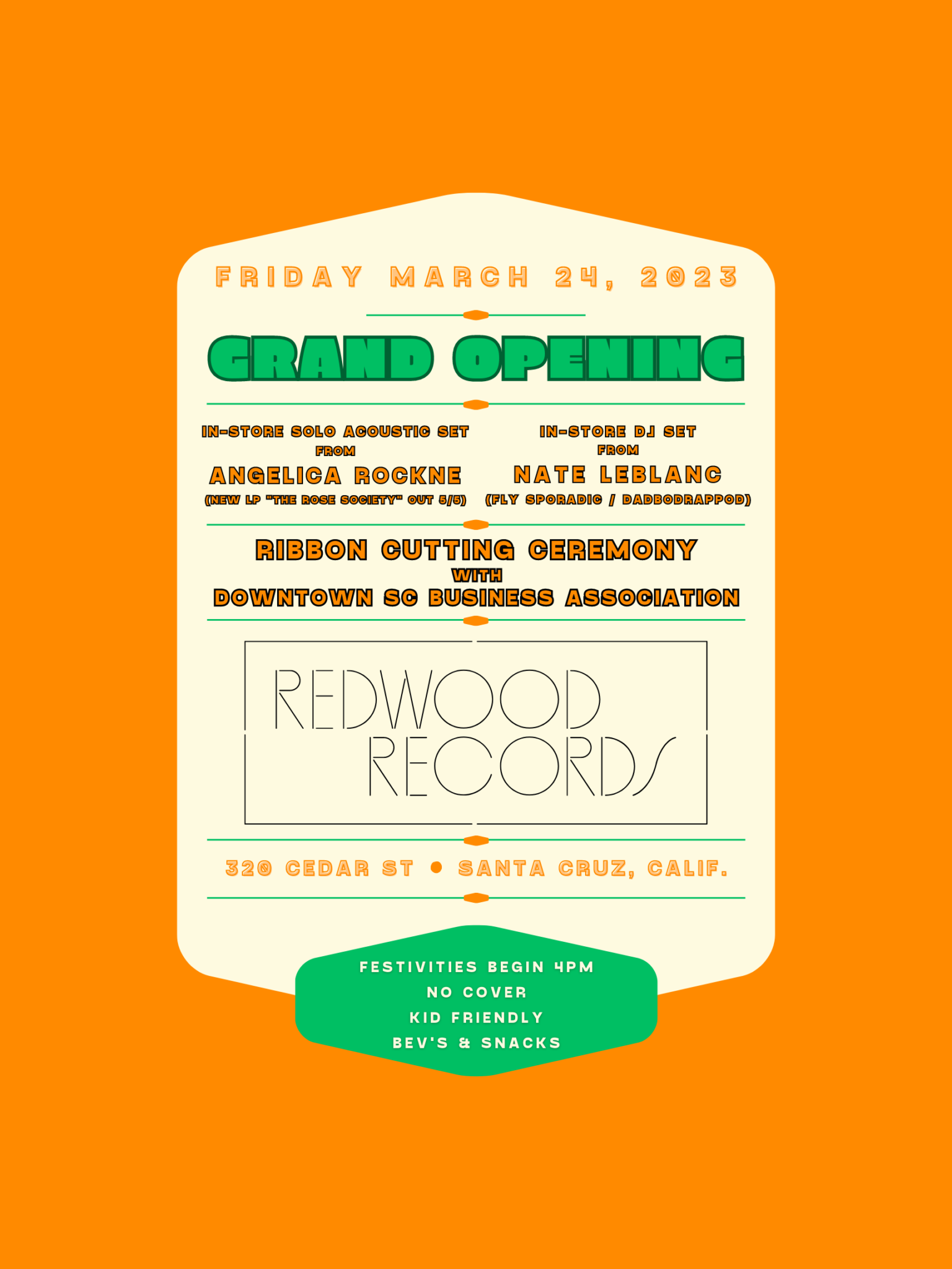 Redwood Records Ribbon Cutting - Grand Opening - Event Santa Cruz